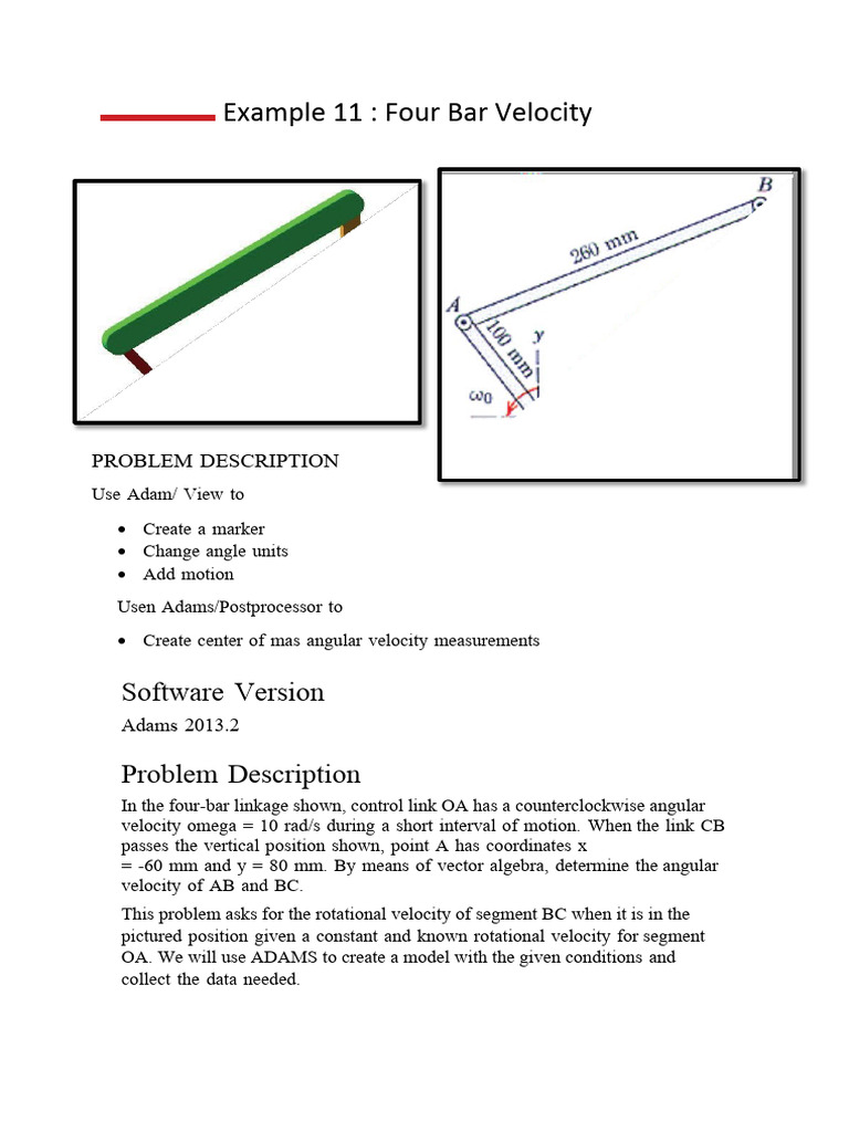 Four Bar Velocity - Reyes Lab 03 | PDF | Angle | Velocity
