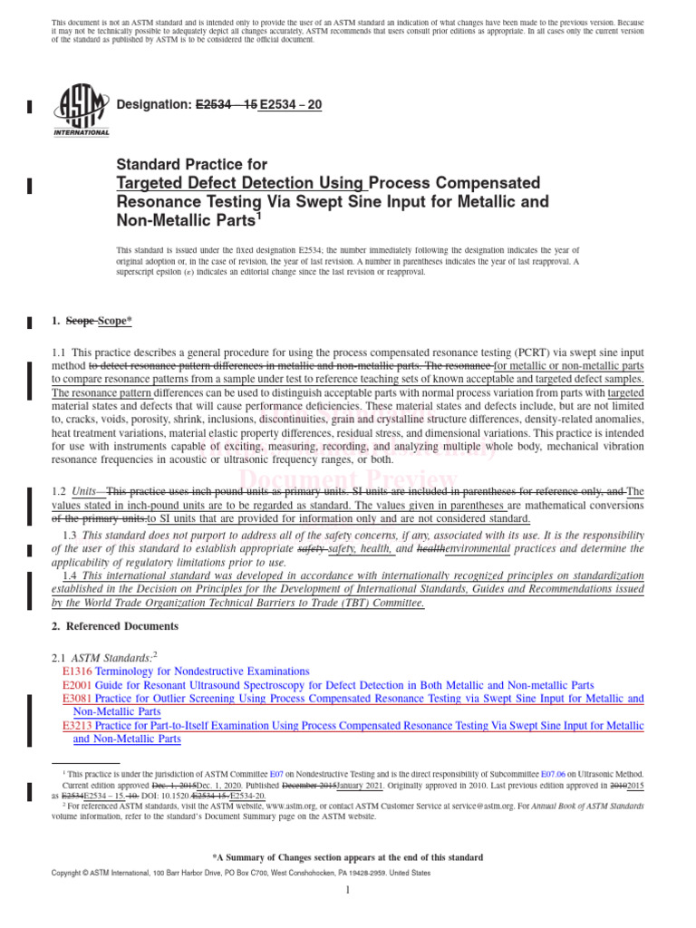Astm E2534 20 | PDF | Nondestructive Testing | Resonance