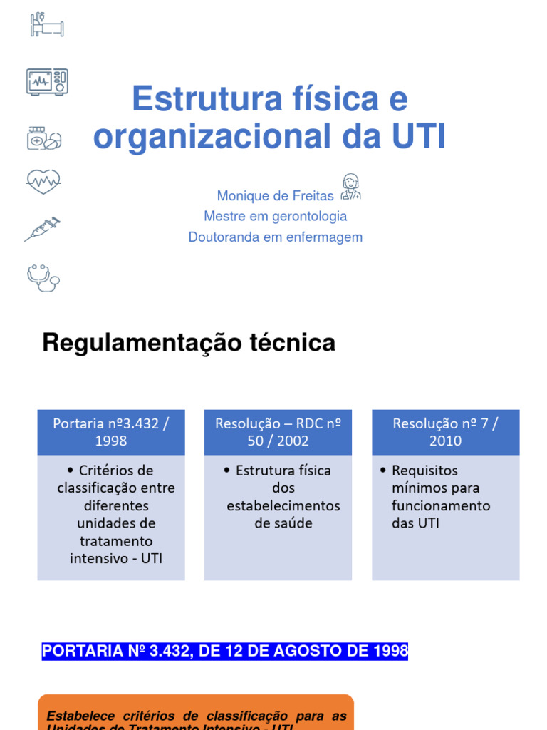 Estrutura Física e Organizacional Da UTI | PDF | Unidade de Tratamento ...