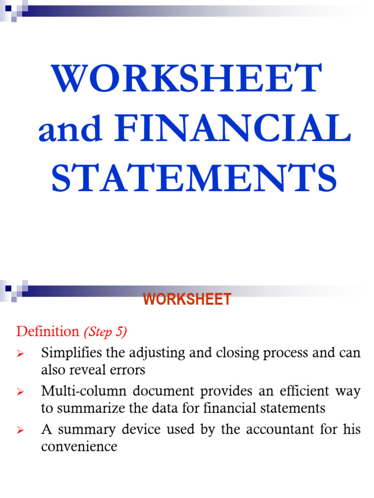 5 Worksheet and Financial Statements | Download Free PDF | Expense ...