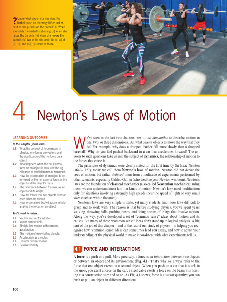 4.newton's Law of Motion | PDF | Force | Newton's Laws Of Motion