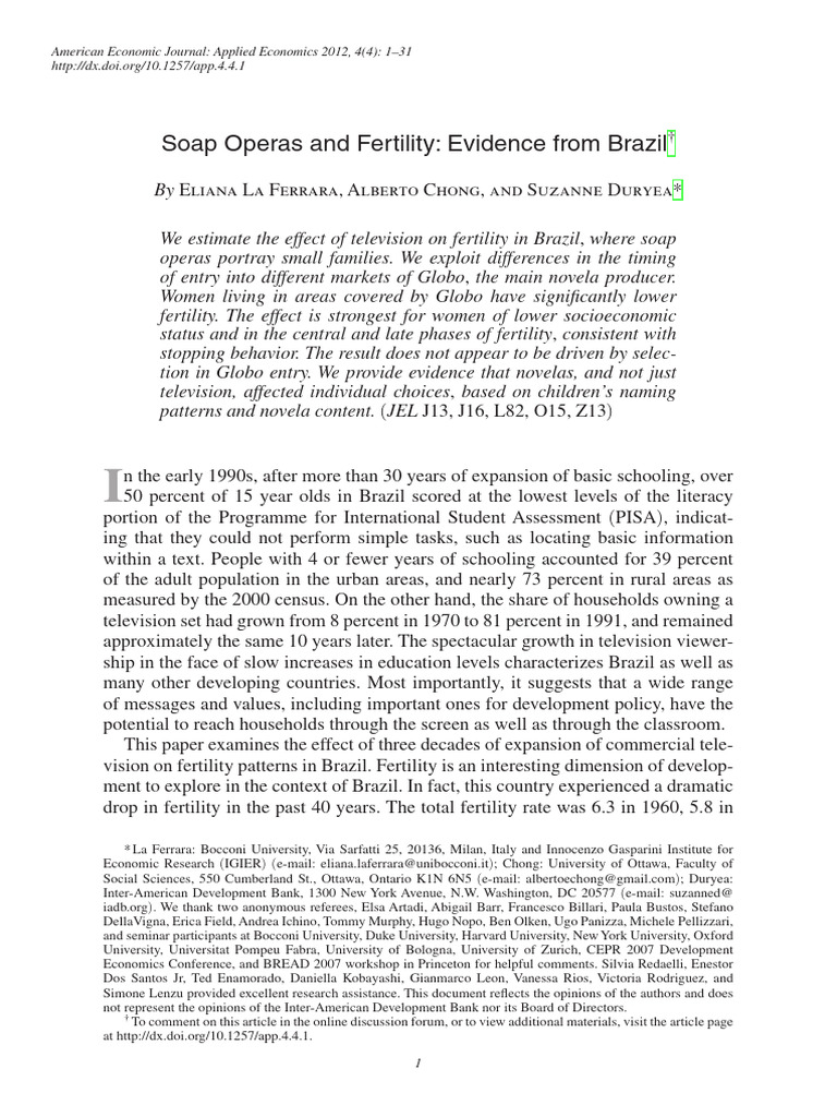Soap Operas | PDF | Fixed Effects Model