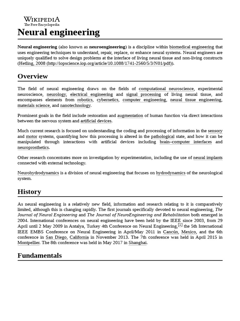 Neural Engineering | PDF | Action Potential | Prosthesis
