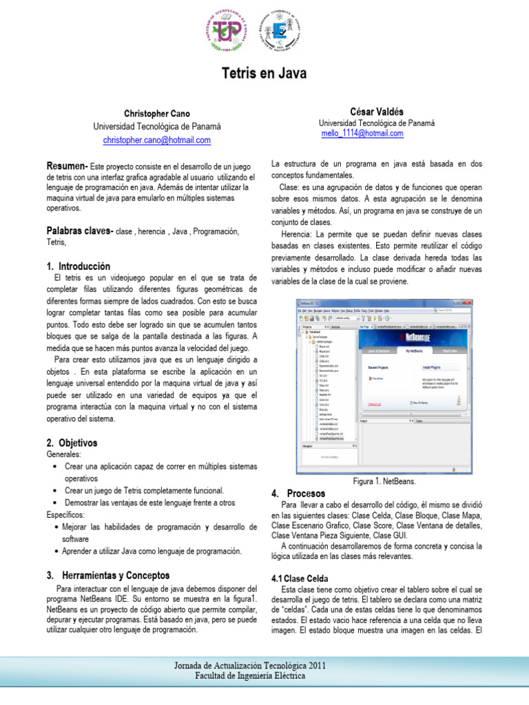 Tetris With Java | PDF | Java (lenguaje de programación) | Lenguaje de programación