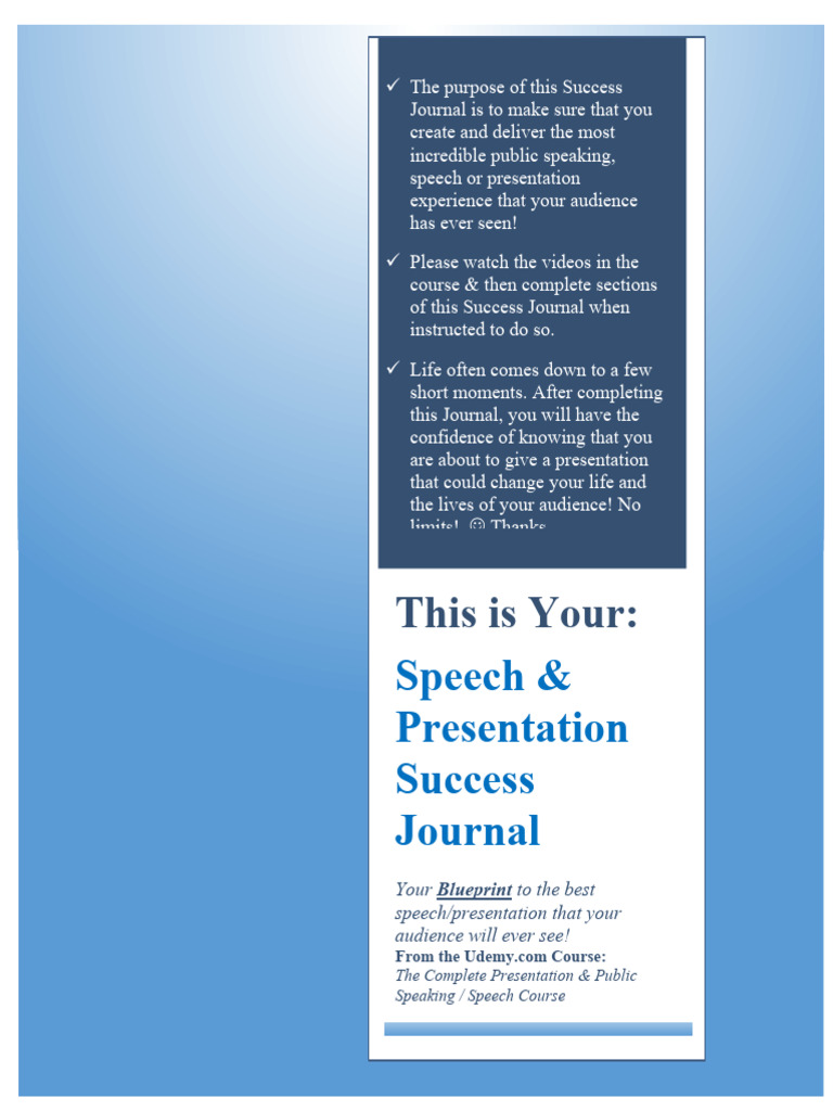Success Journal | PDF | Public Speaking | Bridesmaid