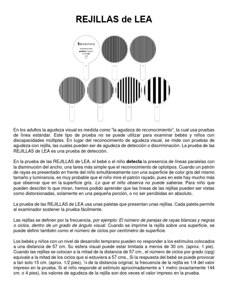 Test Rejillas de Lea | PDF | Percepción visual | Percepción