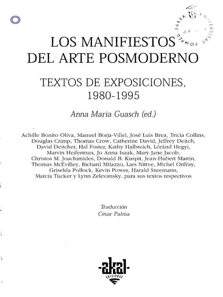 Achile Oliva - Transvanguardia-Los Manifiestos Del Arte Posmoderno | PDF | Ciencias sociales | Arte