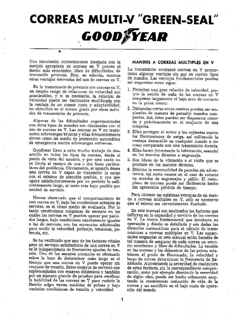 Catalogo Good-Year Correas | PDF