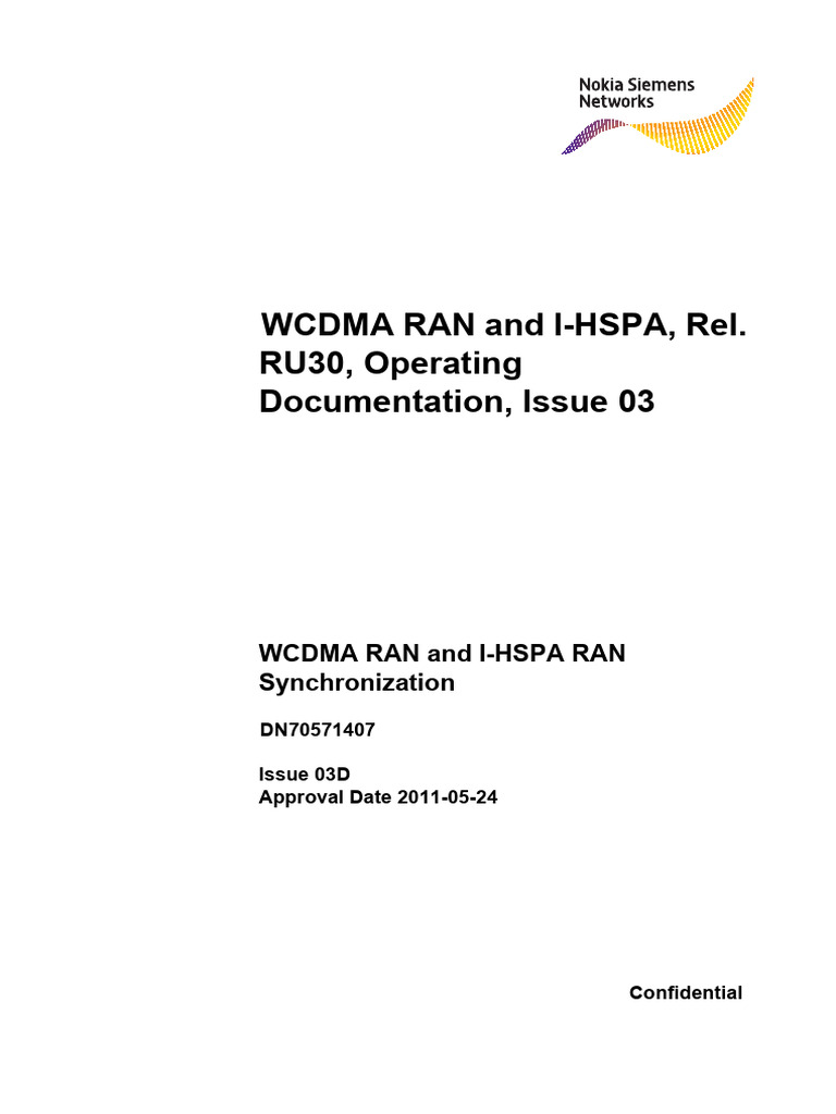 WCDMA RAN and I HSPA RAN Synchronization | PDF | Computer Network | Network Architecture