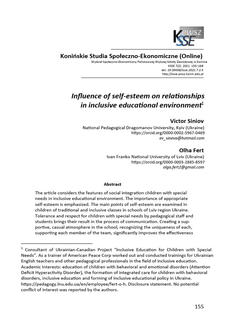 Influence of Self Esteem On Relatio | PDF | Self Esteem | Inclusion (Education)