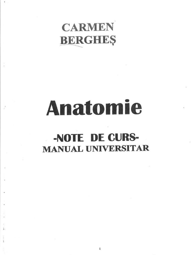 Anatomie Note Curs | PDF