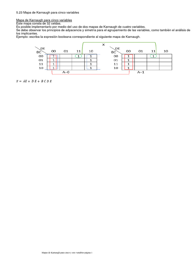 Mapa de Karnaugh: 5 y 6 Variables | PDF | Álgebra de Boole | Enseñanza ...