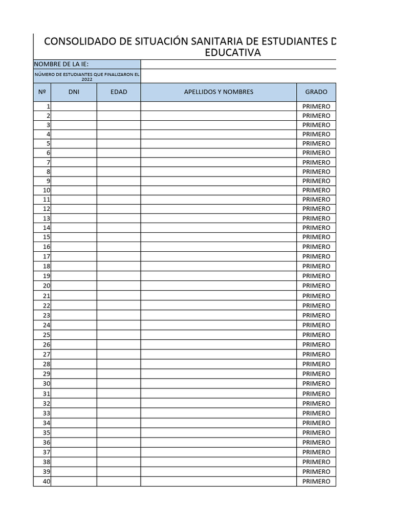 Copia de REGISTRO DE ESTUDIANTES PRIMARIA (2) | PDF