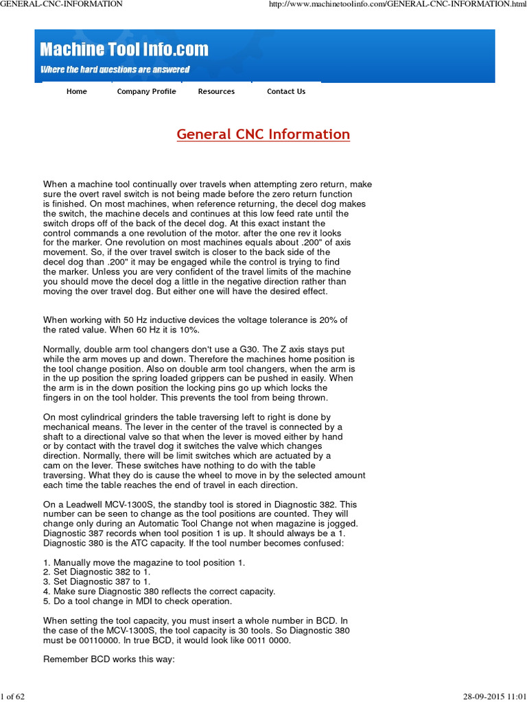 General CNC Information | PDF | Numerical Control | Power Supply