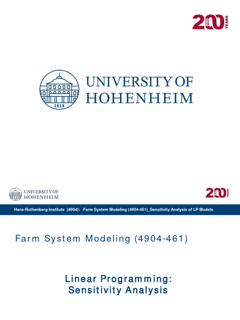 05 LinearProgramming Sensitivity Analysis 2018 | PDF | Sensitivity Analysis | Mathematical ...