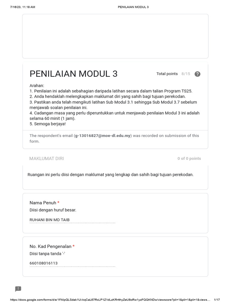 Penilaian Modul 3 | PDF