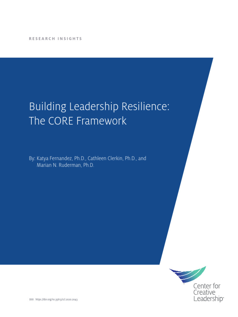 Building Leadership Resilience - CCL | PDF | Psychological Resilience ...