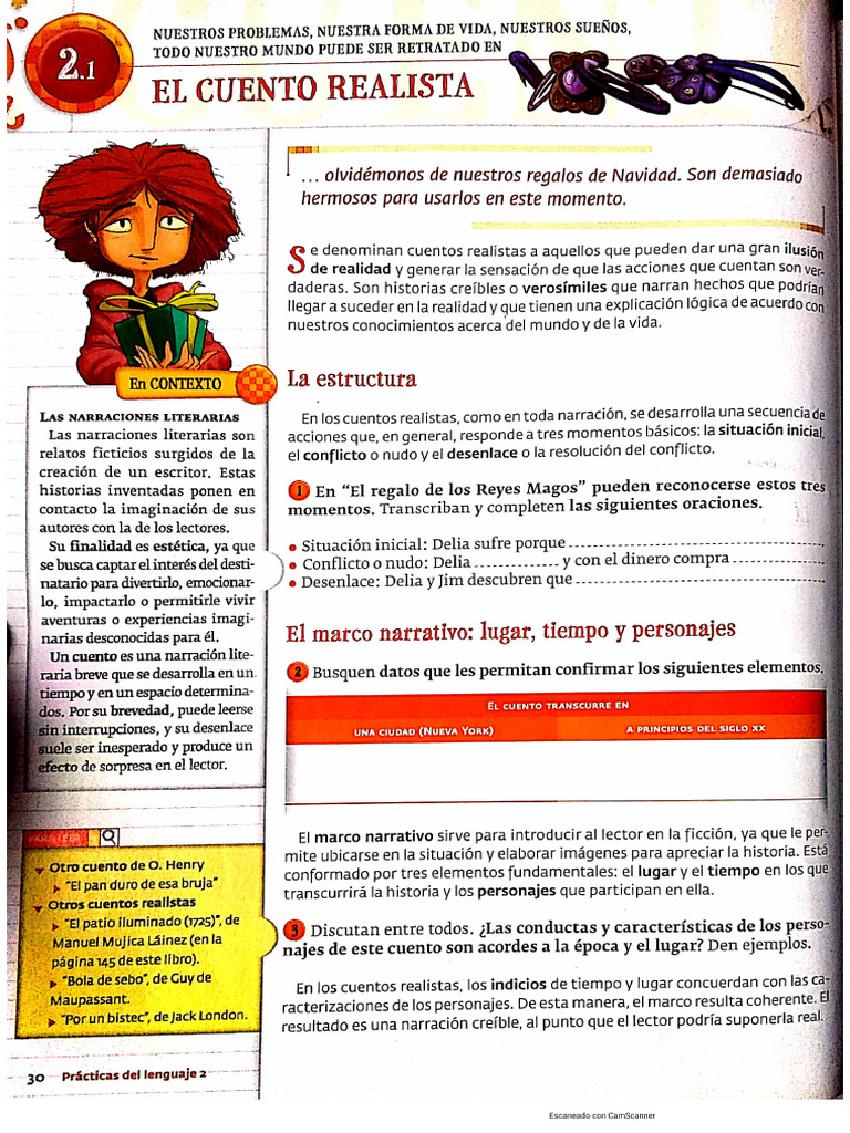 Lengua y Literatura 2° Año Cuento Realista | PDF
