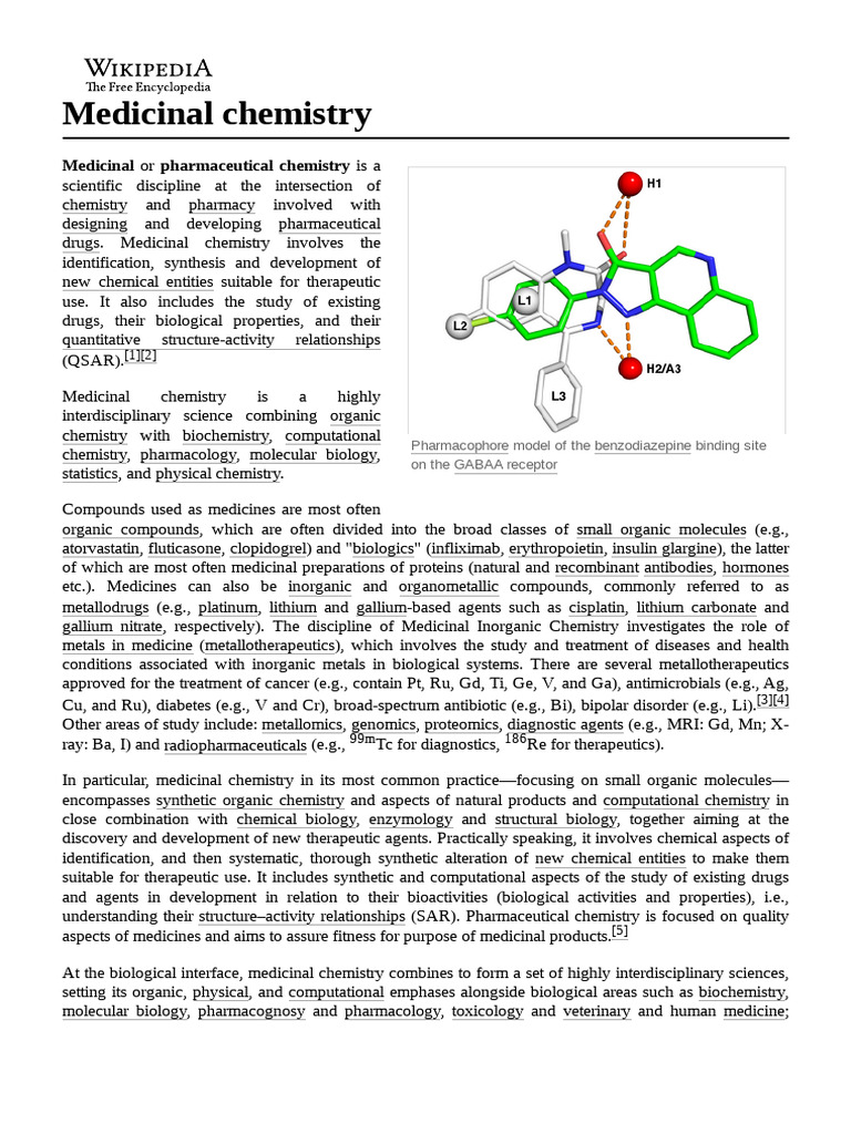 Medicinal Chemistry Overview and Applications | PDF | Medicinal ...