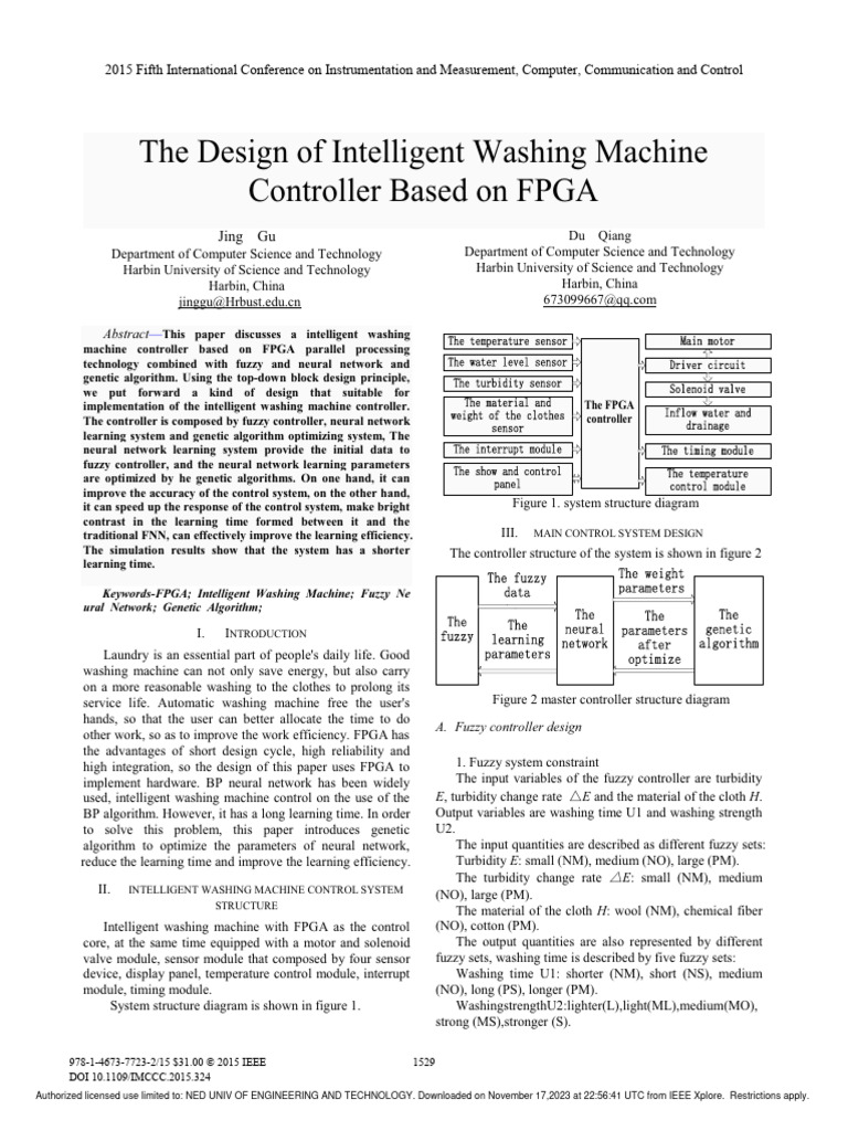 Intelligent FPGA Washing Machine Design | PDF | Artificial Neural ...