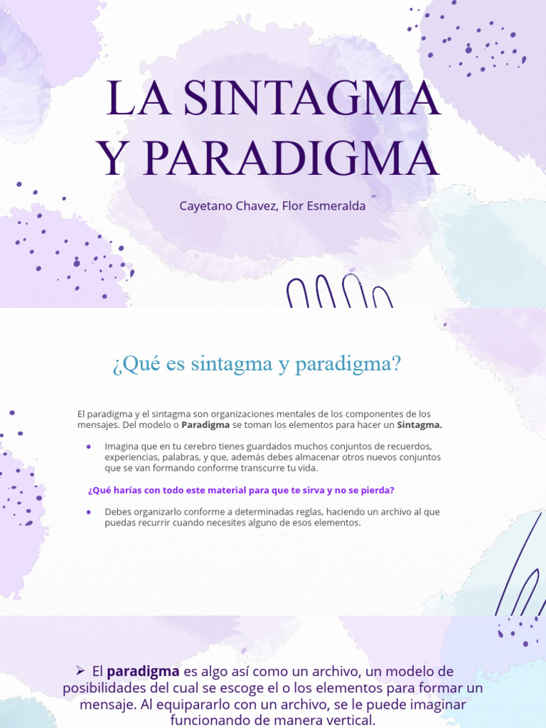 Paradigma y Sintagma | PDF | Paradigma | Ama de casa