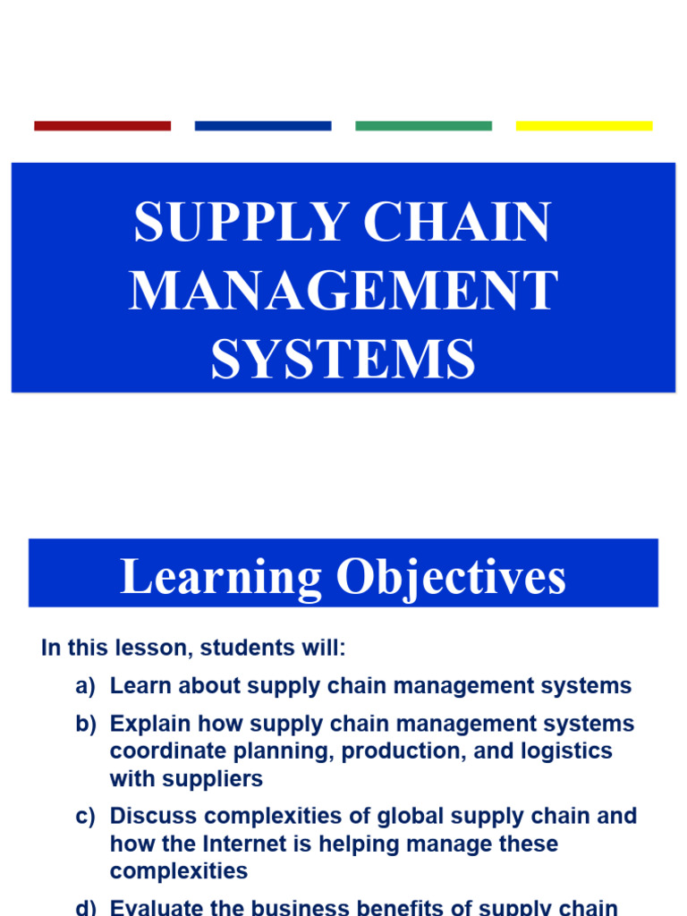 6.supply Chain Management Systems | PDF | Supply Chain | Supply Chain ...