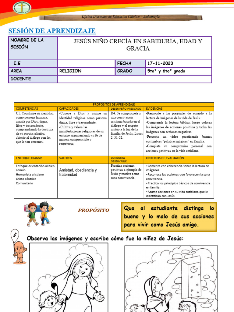 Jesús Crecía en Sabiduría, Edad y Gracia.. 3° y 4° | PDF | Jesús | Dios