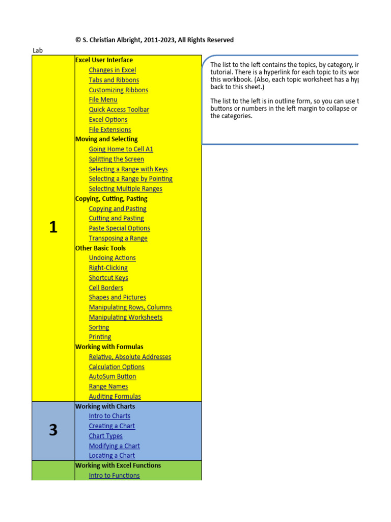 Excel Tutorial For Windows Pdf Microsoft Excel Software