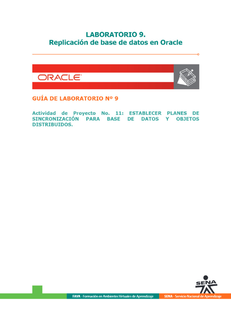 LABORATORIO 9. Replicación de Base de Datos en Oracle - PDF | PDF
