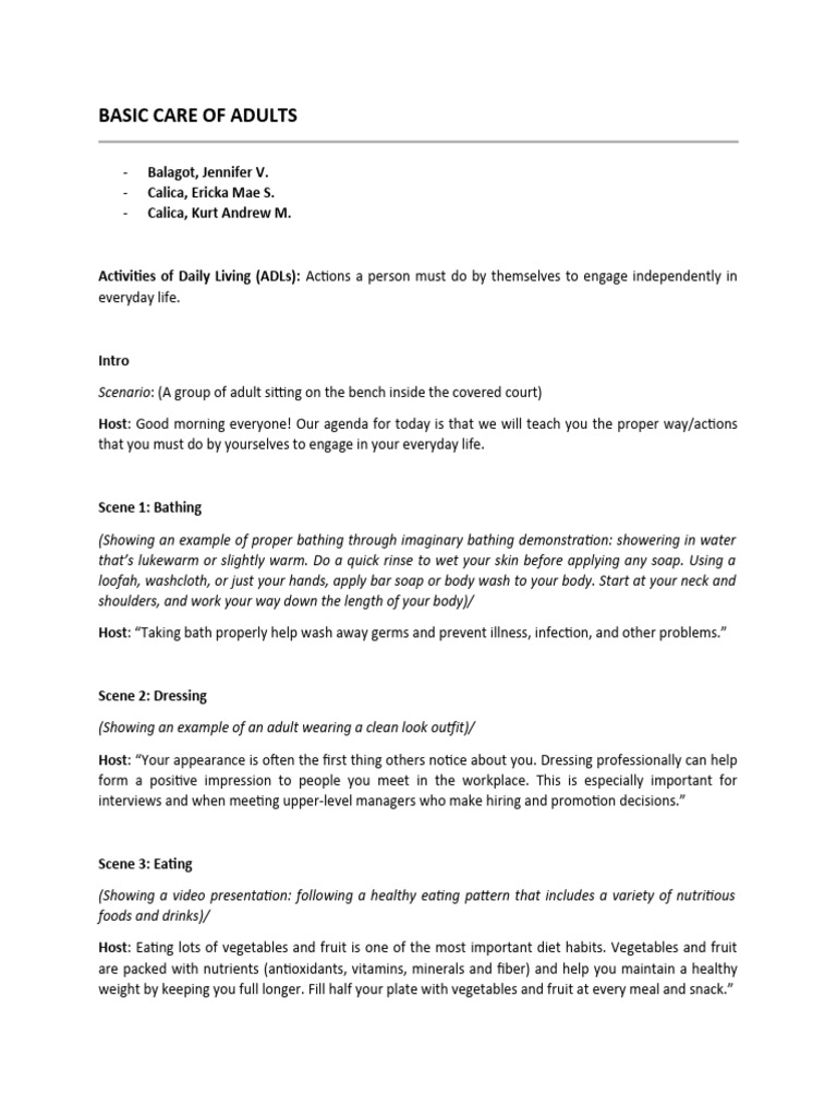 Adult Self-Care Essentials | PDF | Attachment Theory | Oral Hygiene