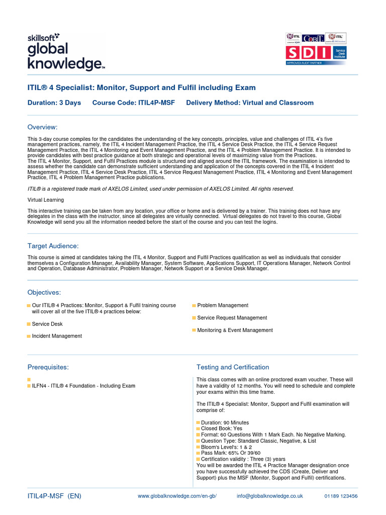 Itil4p-Msf VC en | PDF | It Service Management | Information Technology