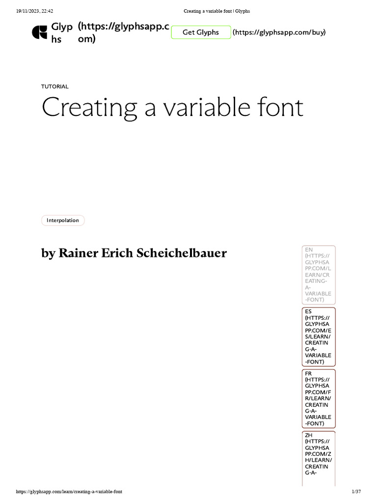 Creating A Variable Font Glyphs Pdf Typefaces Cartesian Coordinate System 