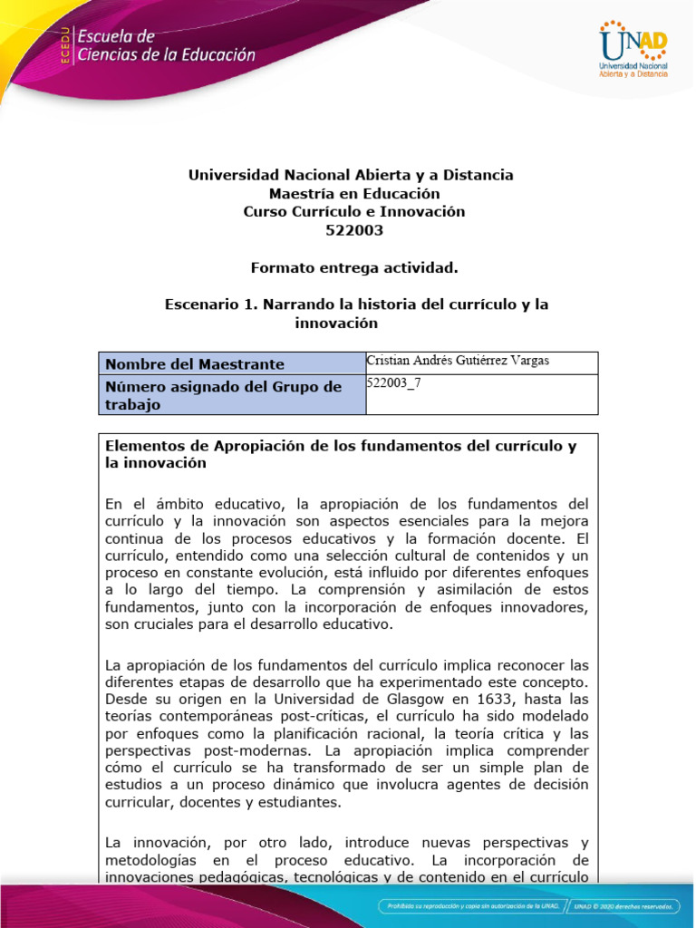 Escenario 1 | PDF | Plan de estudios | Enseñando