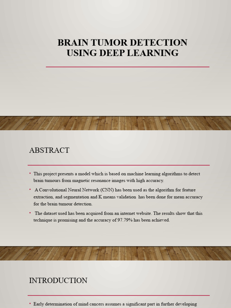 Brain Tumour Detection Using Machine Learning Pdf Deep Learning