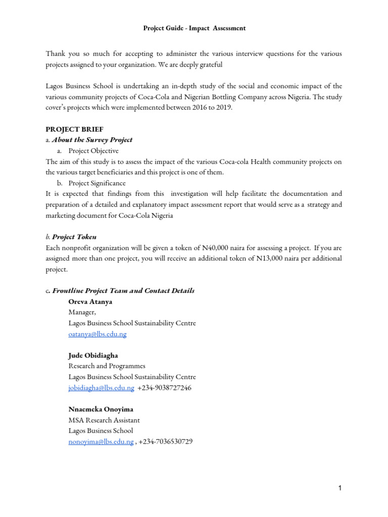 Community Project Impact Assessment Guide | PDF | Interview | Consent