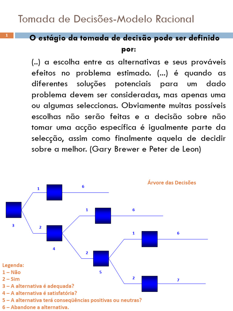 AULA - O Modelo Racional | PDF | Tomada de decisões | Racionalidade