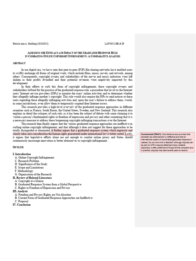 Abstract - Graduated Response | Download Free PDF | Copyright ...