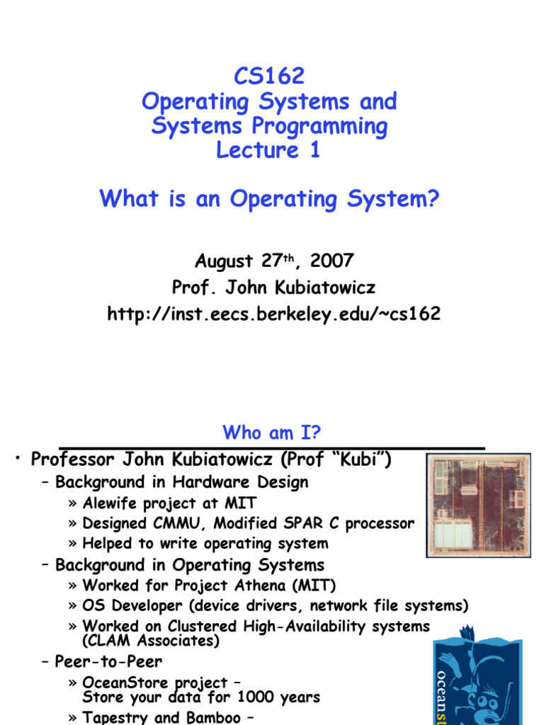 Lec01 Intro Pdf Operating System Kernel Operating System