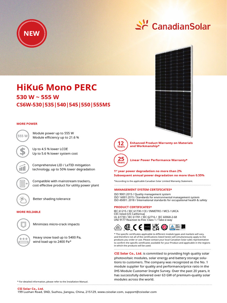 4-Canadian Solar 550W | PDF | Solar Energy | Solar Panel