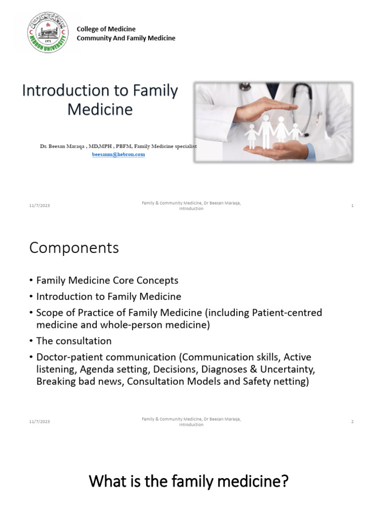 Introduction to Family Medicine Concepts | PDF | Family Medicine | Medicine