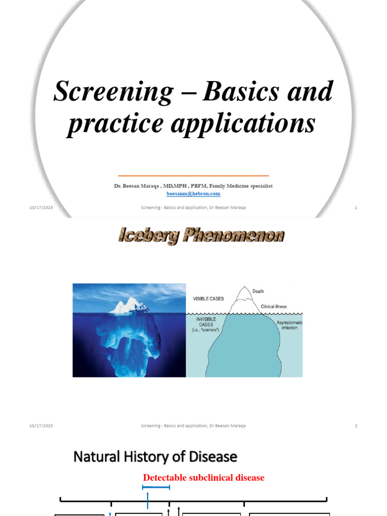 Lecture 5 - Screening - Basics and Practice Applications | PDF ...
