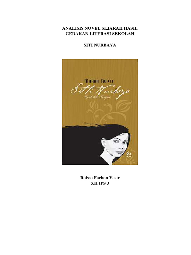 Analisis Novel - Siti Nurbaya - Raissa Farhan Yasir | PDF | Fiksi ...