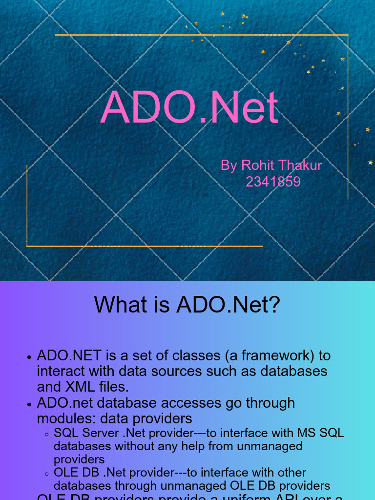 Ado - PPT 20231110 110433 0000 | PDF | Databases | Data