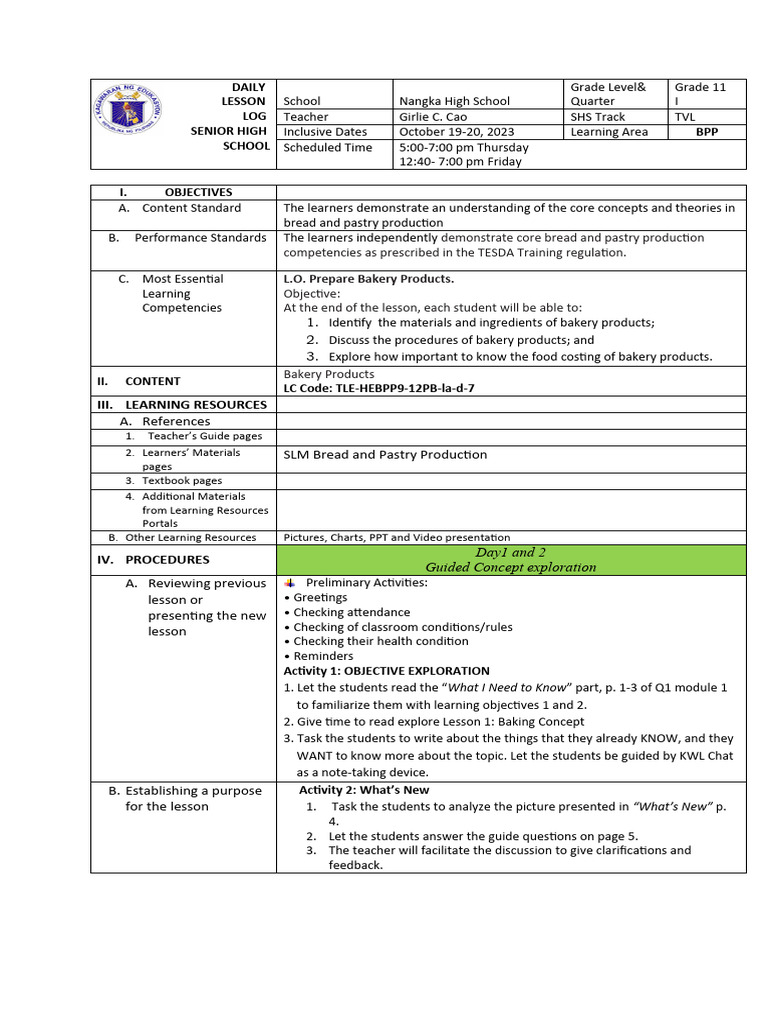 DLL in BPP 7 | PDF | Learning | Behavior Modification