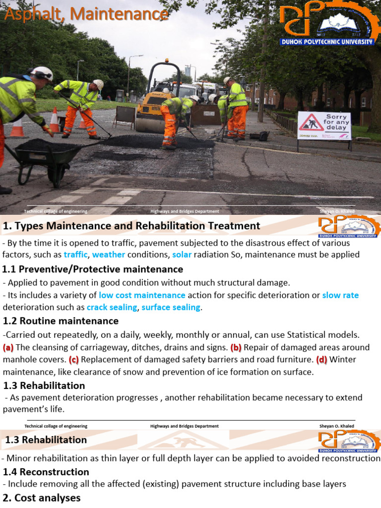 Highway Specification & Maintenance Lecture 5994278341355888927 | PDF ...