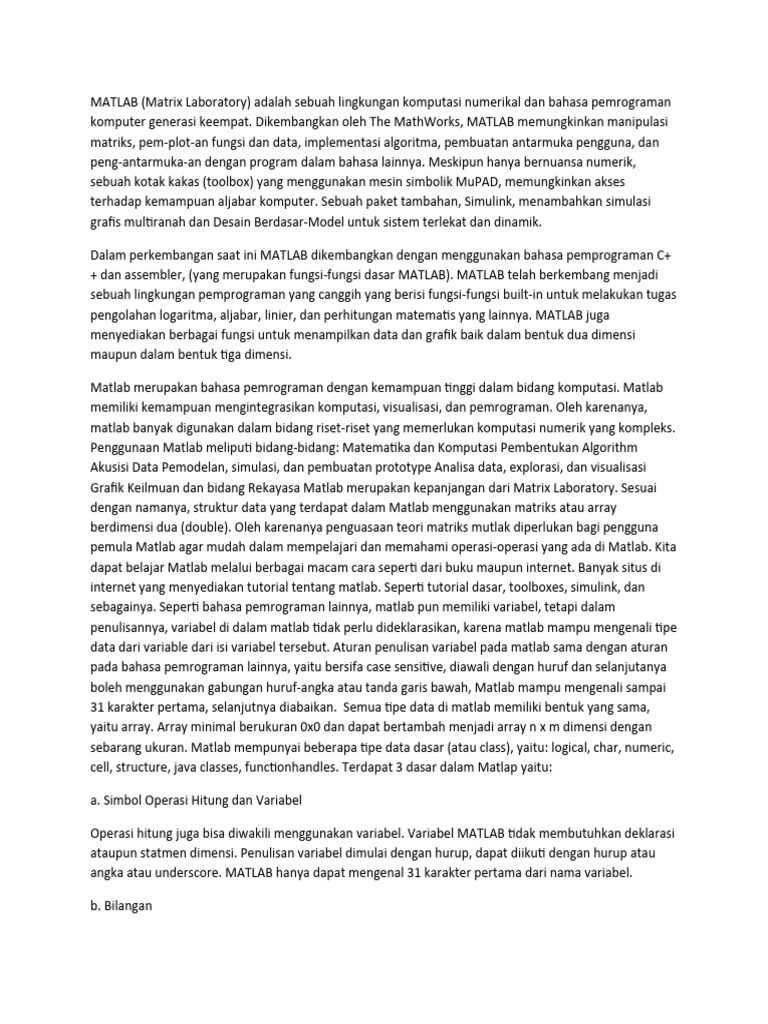 MATLAB (Matrix-WPS Office | PDF