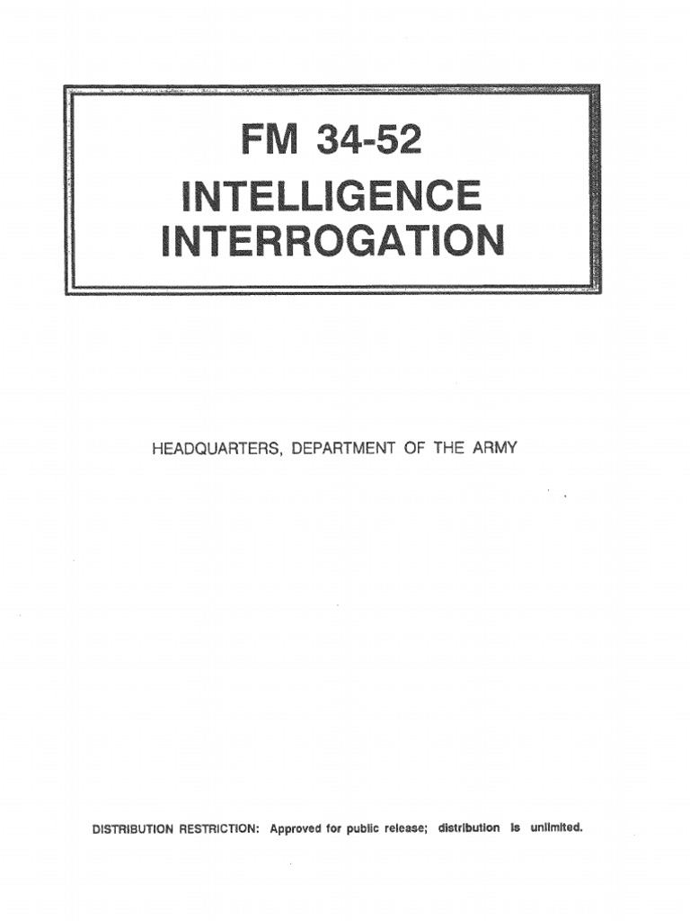 Fm34-52 Intelligence Interrogation | PDF