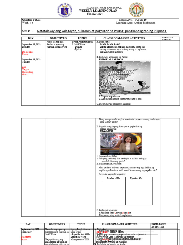 AP10 Q1 WK1-2 SY23-24 - Sept25-29 2023 | PDF