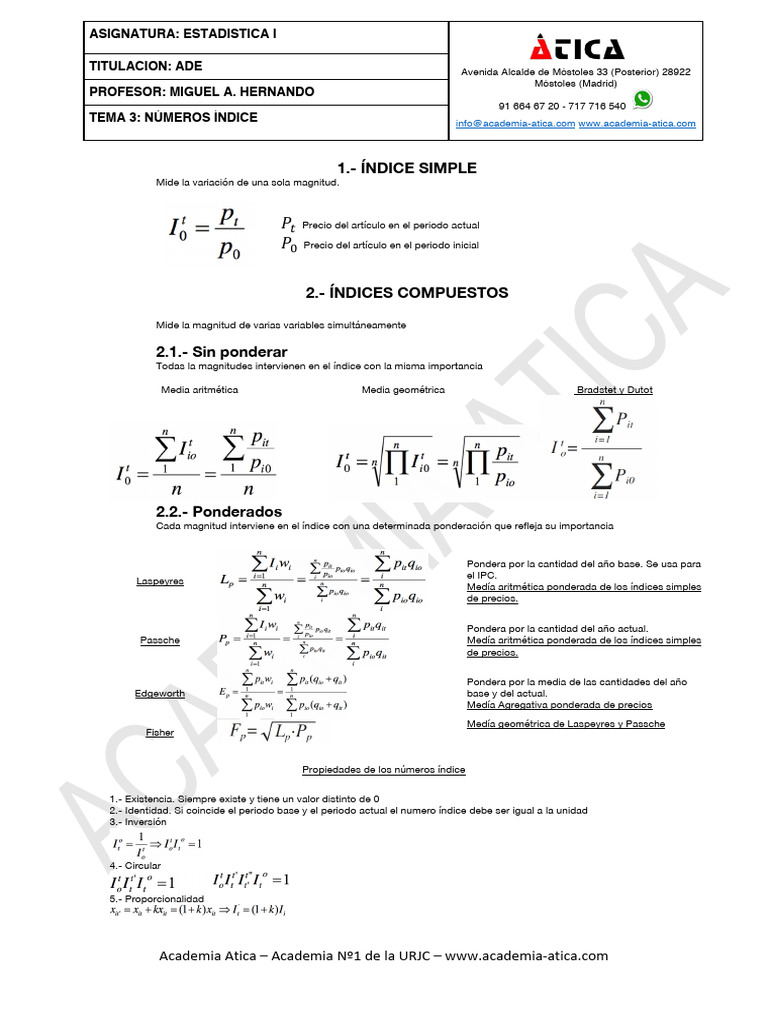 Tema 3 - Numeros Indice | PDF | Producto Interno Bruto | Inflación
