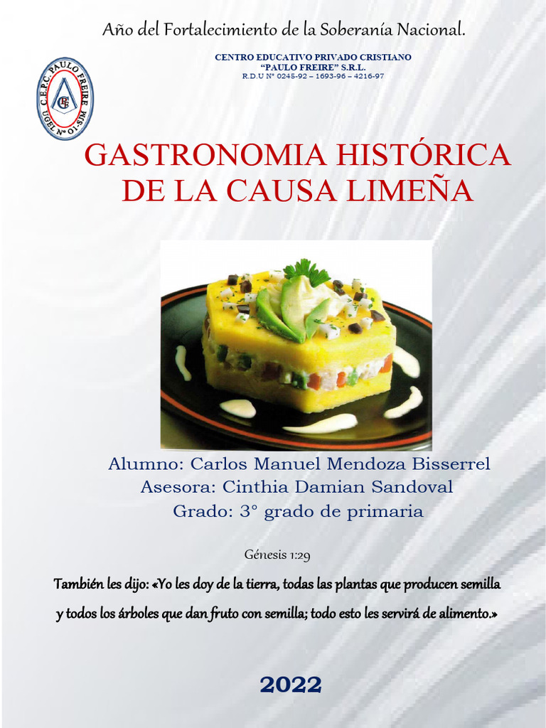 Historia y Beneficios de la Causa Limeña | PDF | Maíz | Perú